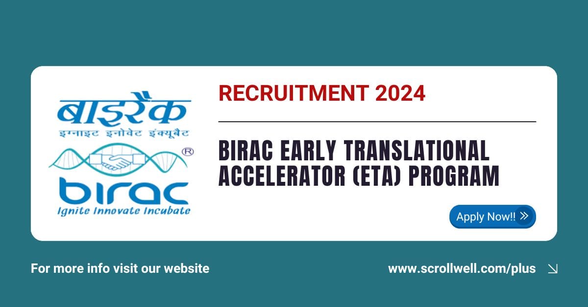 BIRAC Early Translational Accelerator (ETA) Program - Scrollwell