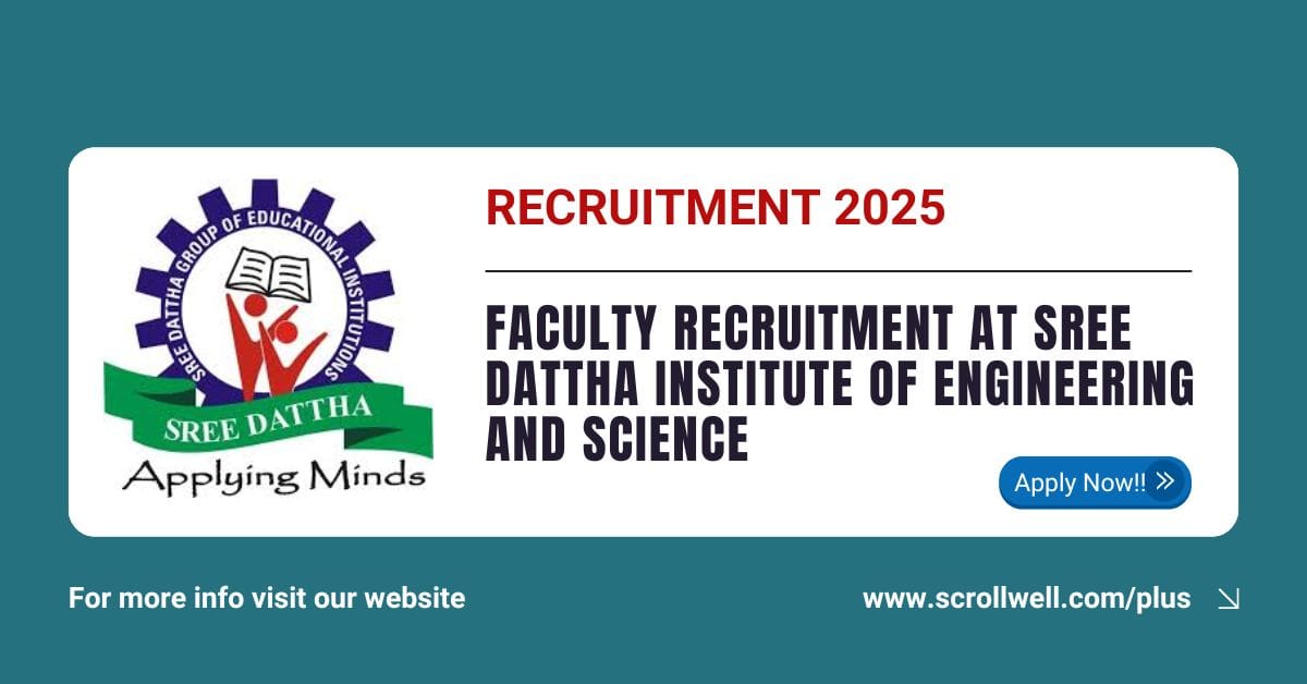 Faculty Recruitment at Sree Dattha Institute of Engineering and Science ...