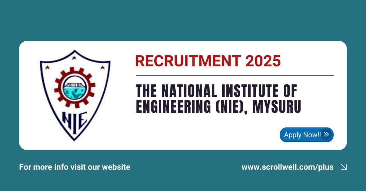 Recruitment at The National Institute of Engineering (NIE), Mysuru ...