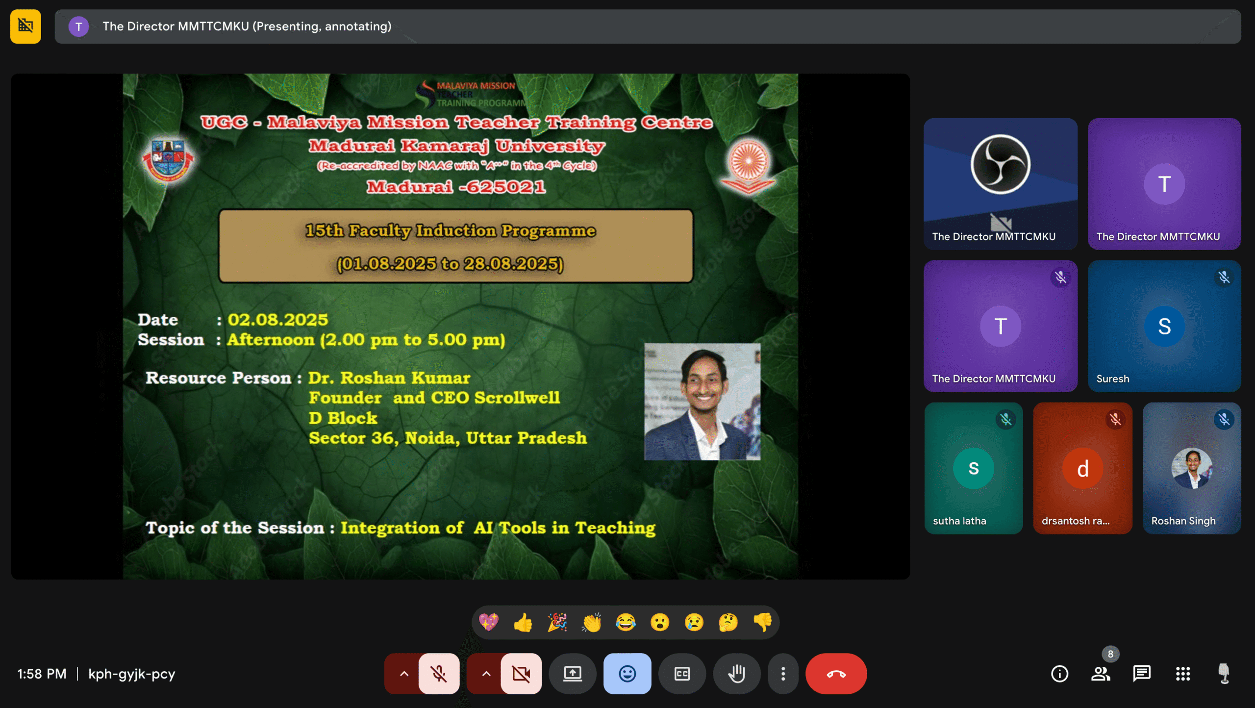 Integration of AI Tools in Teaching – Faculty Induction Programme Session - Scrollwell
